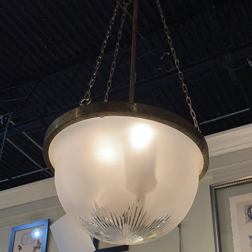 Glass and Bronze Bell Jar Ceiling Light – The Nicholson Gallery